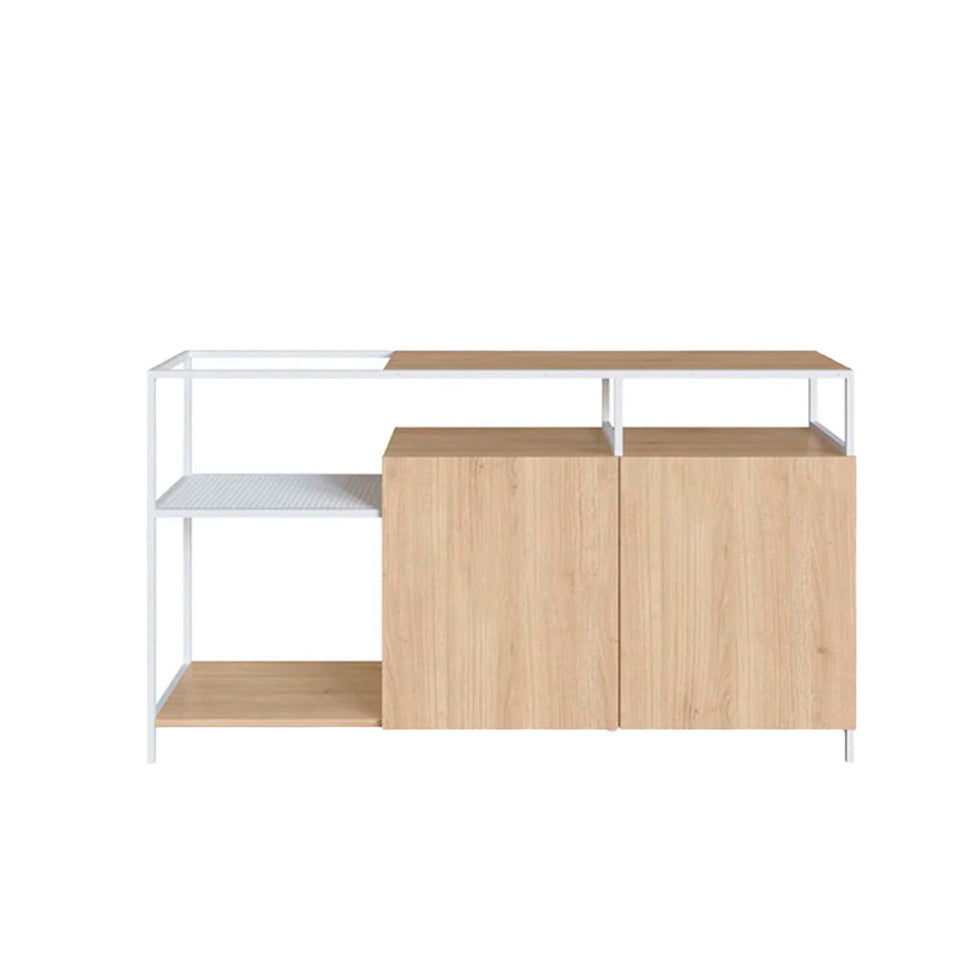 Buffete Bar Pret - Blanco y Color Madera – Tugow